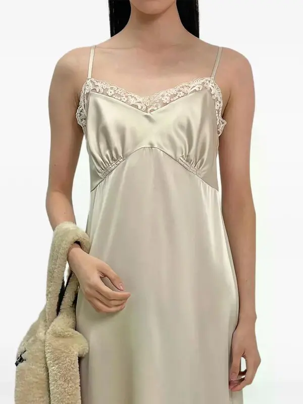 Simone Rocha Lace-trim Slip Midi Dress