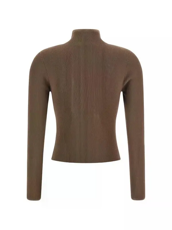 Alexander Wang Logo-jacquard Ribbed High-neck Sweater