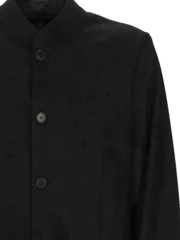 Harris Wharf London Nerhru Mandarin-collar Button-up Coat