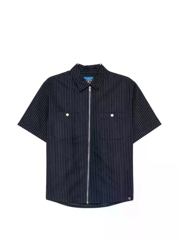 AGNES B. Chest Pocket Striped Shirt
