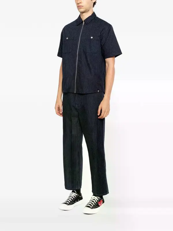 AGNES B. Chest Pocket Striped Shirt