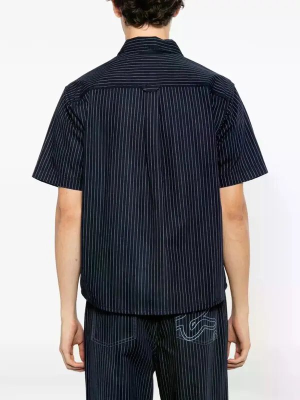 AGNES B. Chest Pocket Striped Shirt