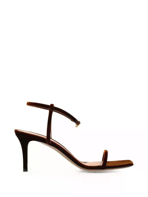 GIANVITO ROSSI Velvet-finish Square-toe Sandals