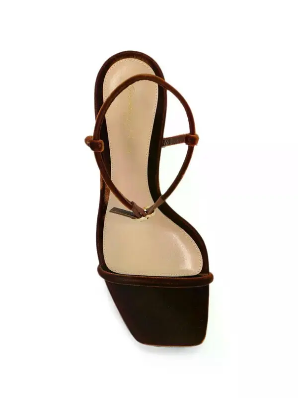 GIANVITO ROSSI Velvet-finish Square-toe Sandals