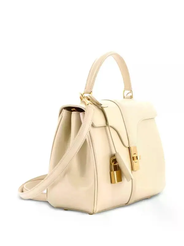 Celine Smooth Calfskin Small Satchel Top Handle Bag - Neutrals