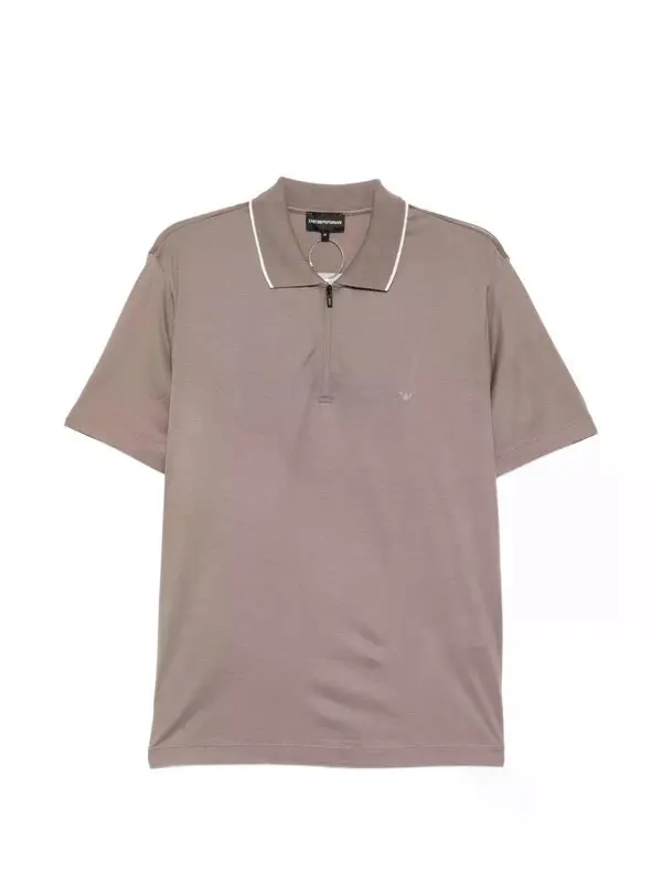 Emporio Armani Logo-patch Polo Shirt - Brown