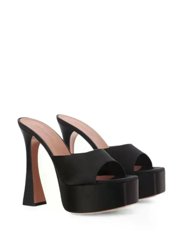 Amina Muaddi Dalida 140 Plateau Satin Slippers