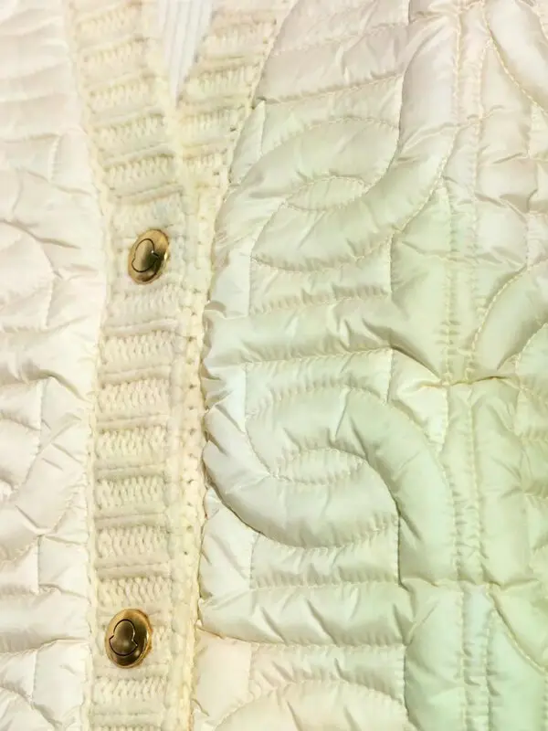 Moncler Chain Quilted Padded V-neck Cardigan