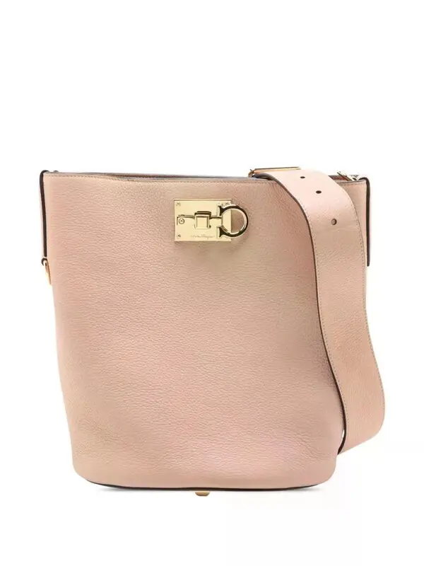 FERRAGAMO 2010-2026 Leather Gancini Bucket Bag Shoulder Bag