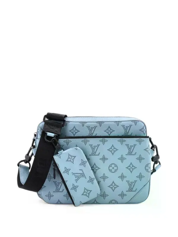 LOUIS VUITTON Trio Messenger Bag Monogram Shadow Leather Crossbody Bag