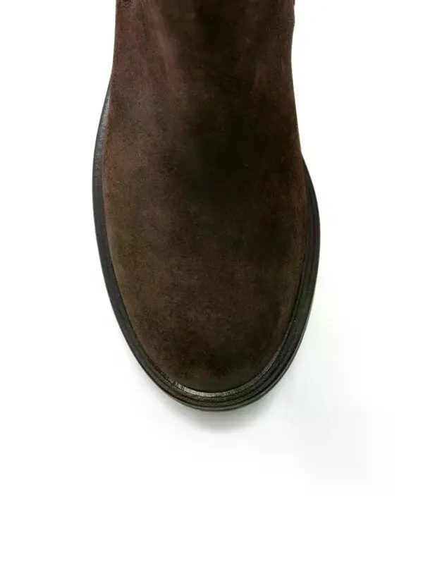 POEVE Round-toe Suede-finish Chelsea Boots