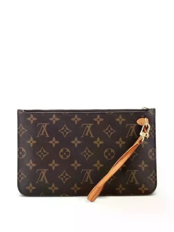LOUIS VUITTON Neverfull Pochette Monogram Canvas Large Pouch - Brown