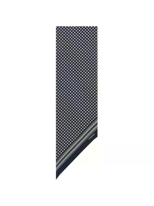 Saint Laurent Lavallière Scarf In Silk Twill - Blue