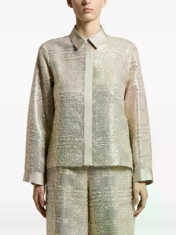 Peserico Sequin-embellished Long-sleeved Shirt