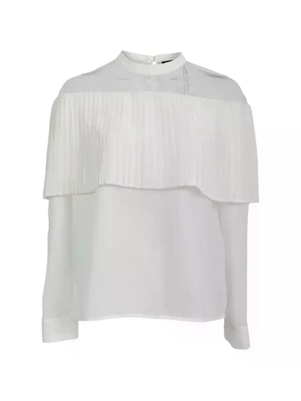 Maje Pleated Mesh Blouse