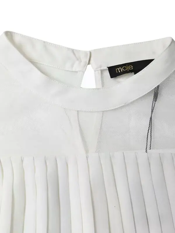 Maje Pleated Mesh Blouse
