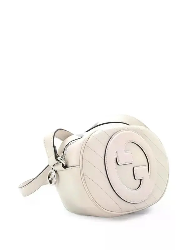 Gucci Blondie Nm Round Camera Bag Diagonal Quilted Leather Crossbody Bag - White