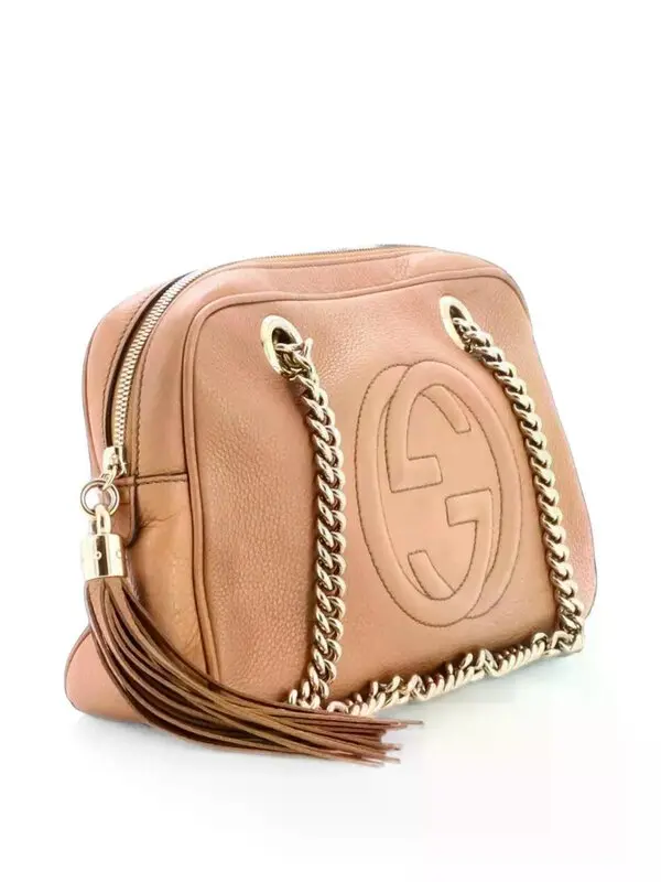 Gucci Soho Chain Zip Leather Small Shoulder Bag - Neutrals