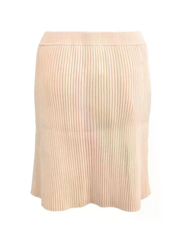 Maje Ribbed-knit Buttoned Skirt