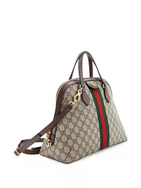 Gucci Ophidia Dome Top Handle Bag Gg Coated Canvas Medium Satchel