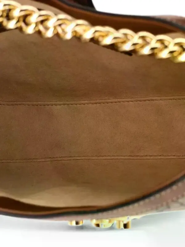 Gucci Padlock Chain Gg Coated Canvas With Leather Medium Shoulder Bag