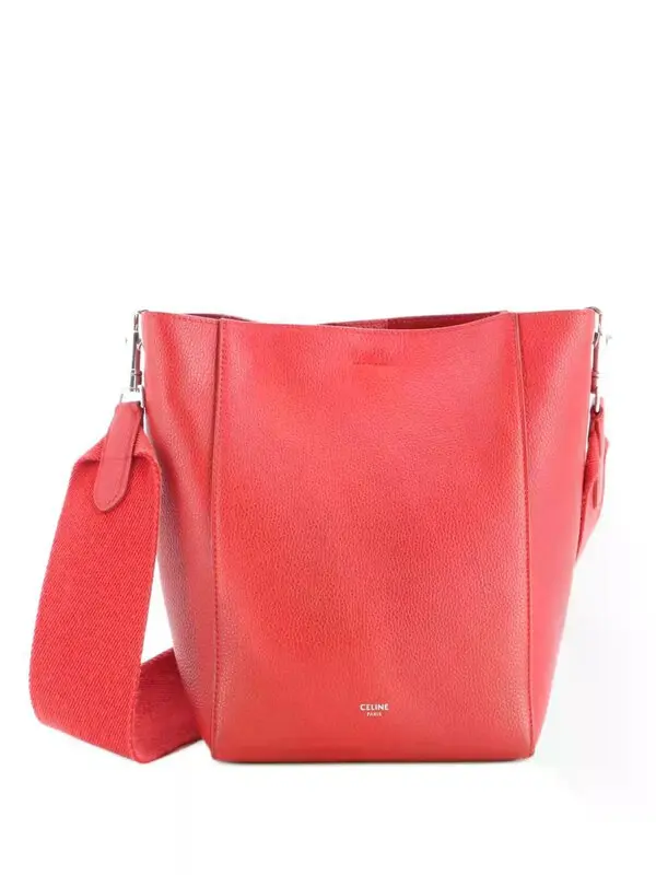 Celine Sangle Seau Bag Calfskin Small Shoulder Bag - Red