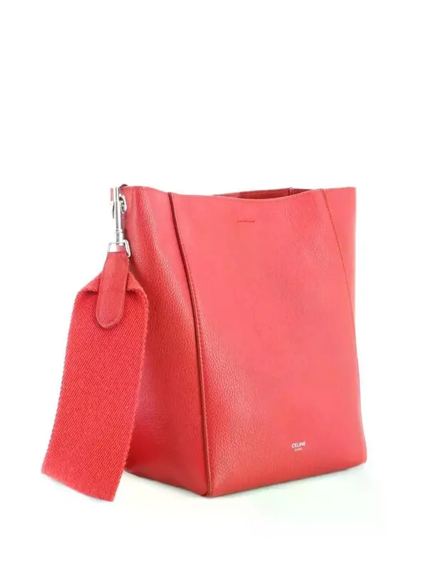 Celine Sangle Seau Bag Calfskin Small Shoulder Bag - Red