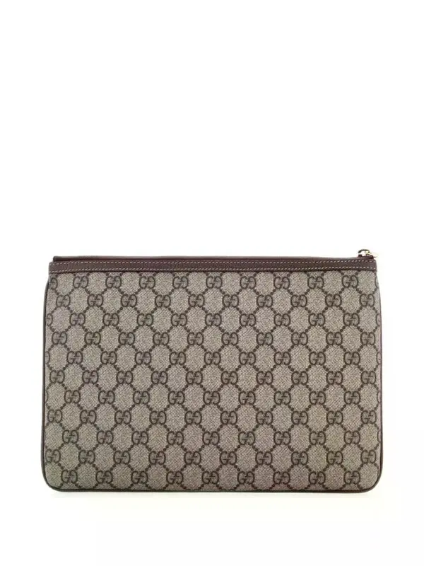 Gucci Ophidia Zip Pouch Gg Coated Canvas Large Clutch Bag
