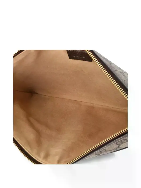 Gucci Ophidia Zip Pouch Gg Coated Canvas Large Clutch Bag
