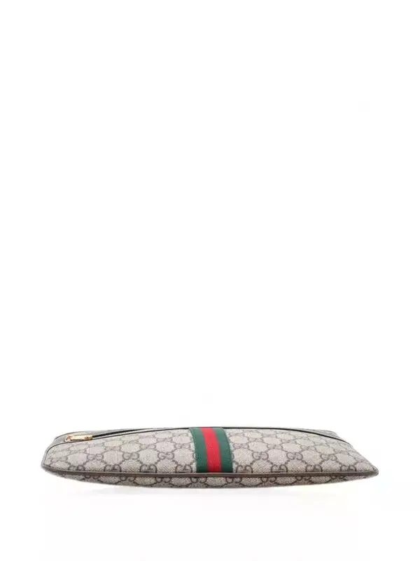Gucci Ophidia Zip Pouch Gg Coated Canvas Large Clutch Bag