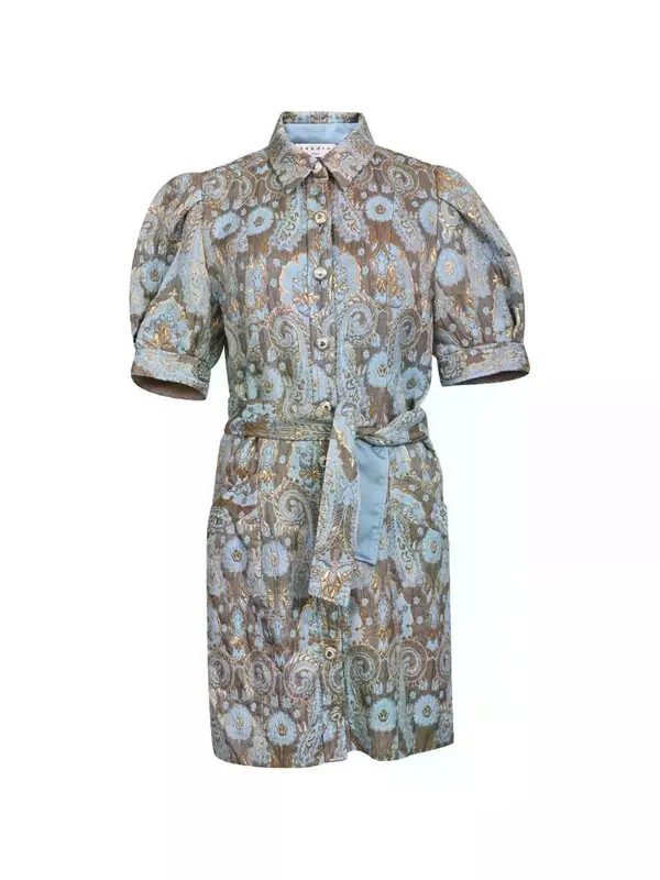 Sandro Orlan Metallic Jacquard Mini Dress