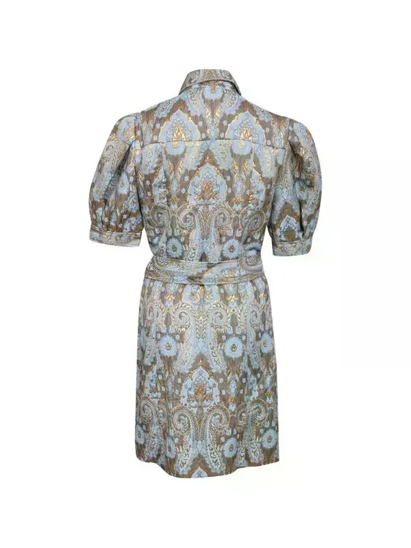 Sandro Orlan Metallic Jacquard Mini Dress