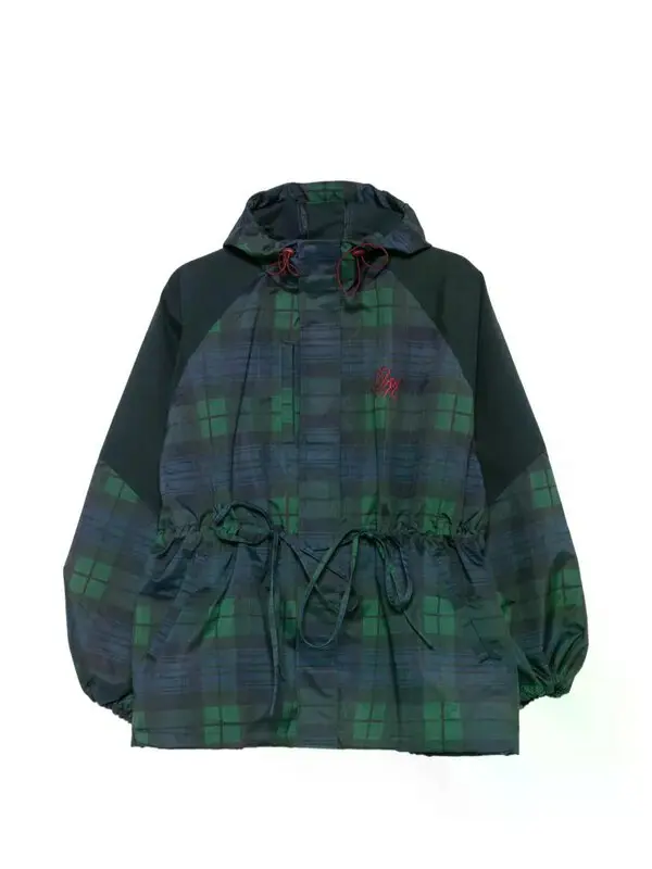 DAMSON MADDER Liu Tartan Hooded Raincoat
