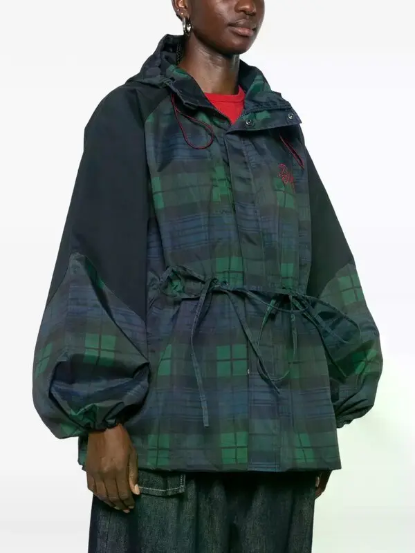 DAMSON MADDER Liu Tartan Hooded Raincoat