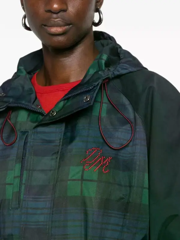 DAMSON MADDER Liu Tartan Hooded Raincoat