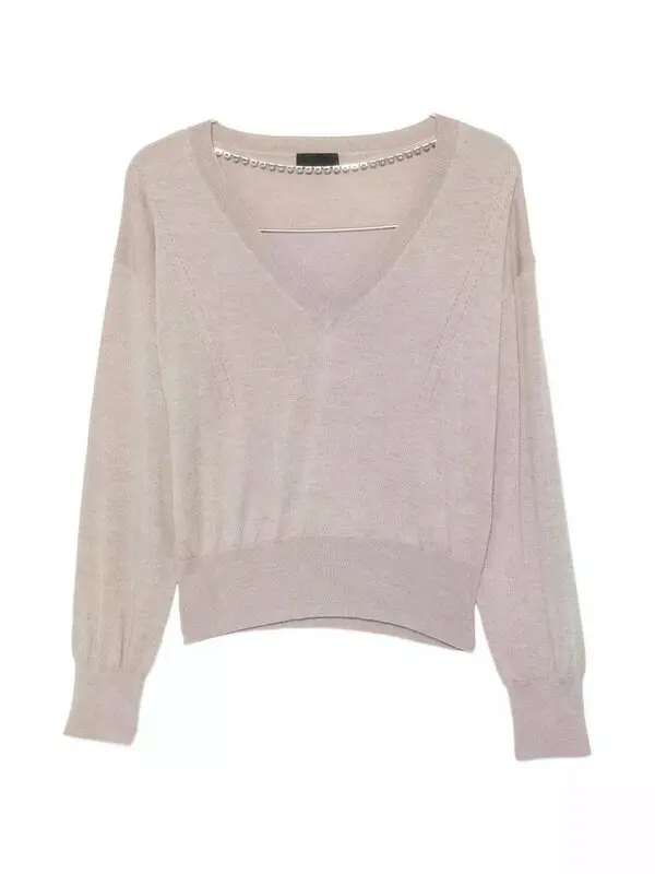 Liu Jo Crystal-embellished V-neck Sweater