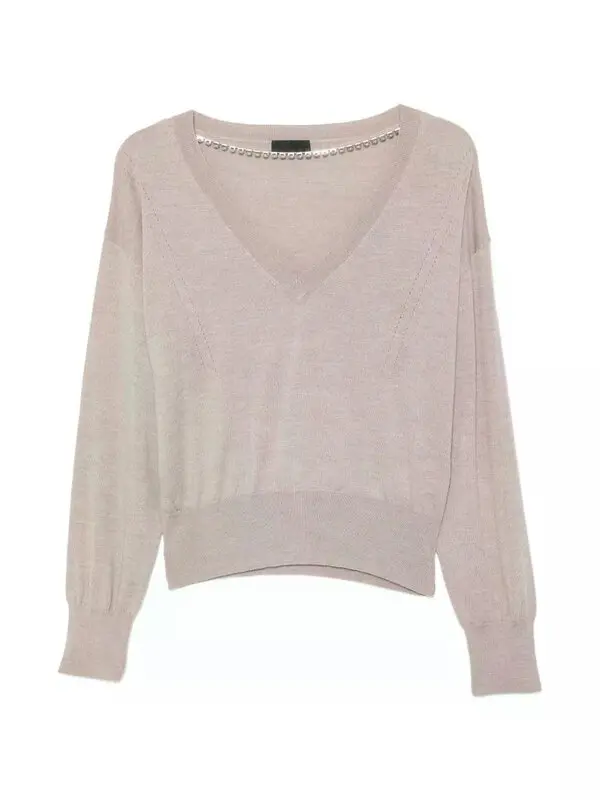 Liu Jo Crystal-embellished V-neck Sweater