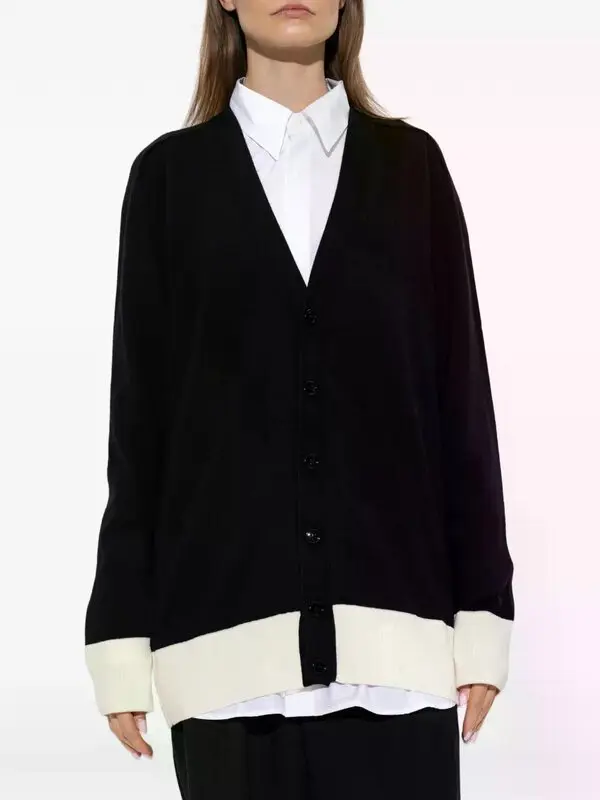 AMI Paris Colour-block V-neck Cardigan