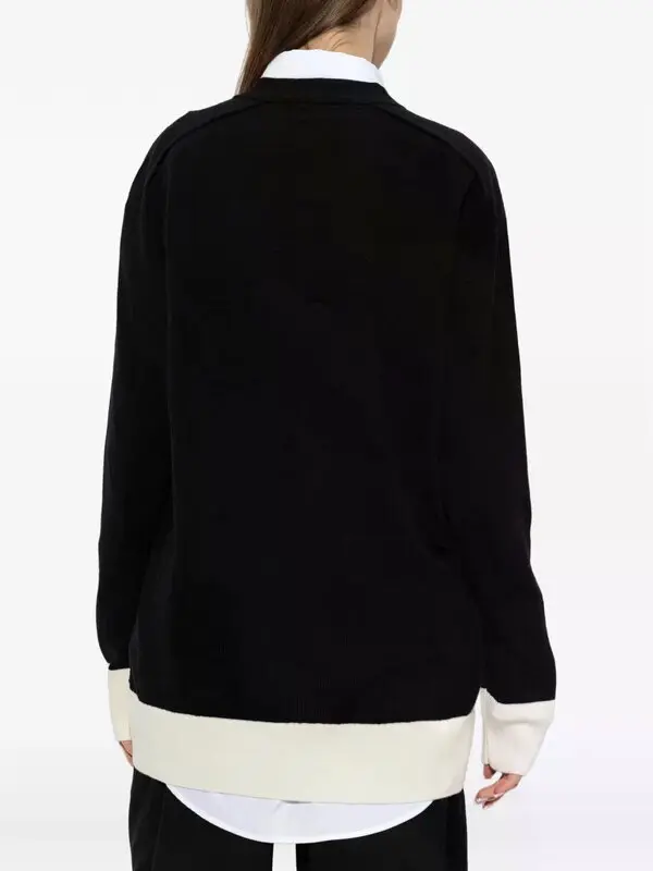 AMI Paris Colour-block V-neck Cardigan