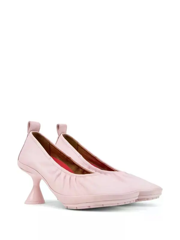 Camper Right Left Sculptural-heel Leather Pumps - Pink