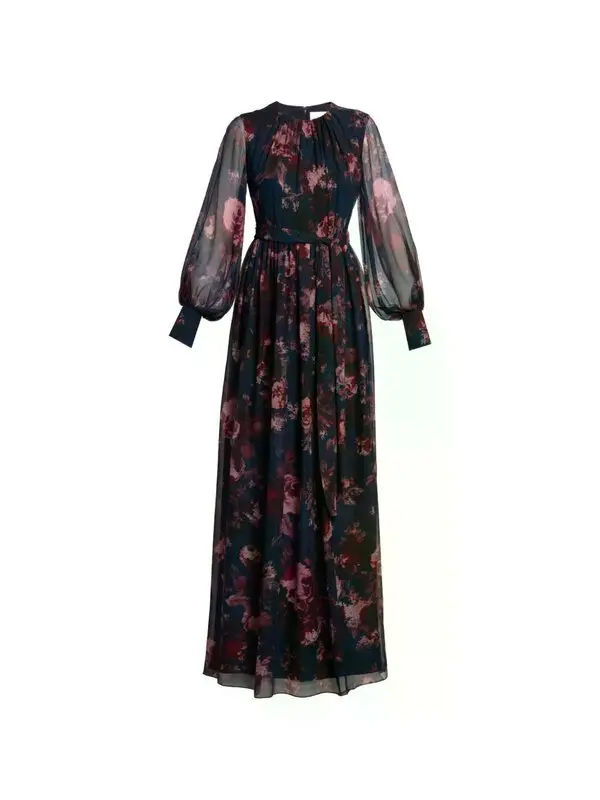 Erdem Maxi Floral-print Silk-creponne Dress