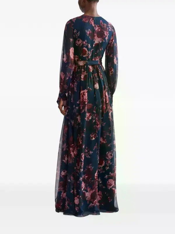Erdem Maxi Floral-print Silk-creponne Dress
