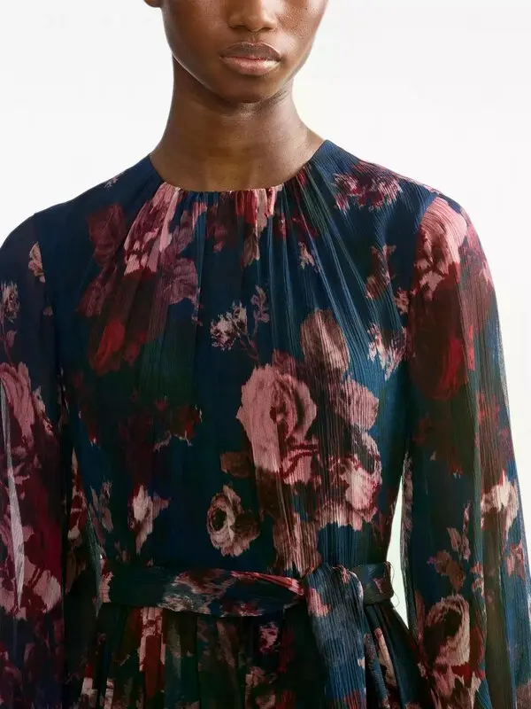 Erdem Maxi Floral-print Silk-creponne Dress