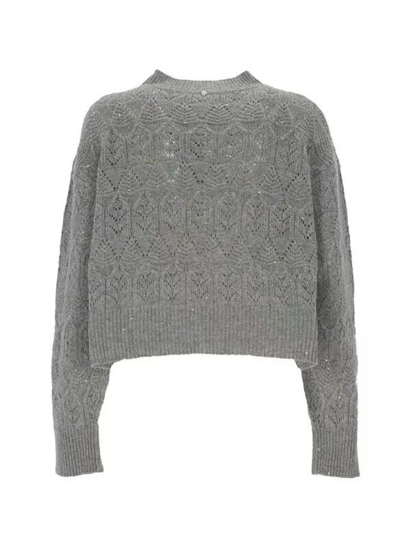 Lorena Antoniazzi Sequin-embellished Open-knit Sweater