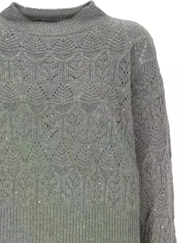 Lorena Antoniazzi Sequin-embellished Open-knit Sweater