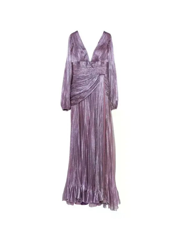 IRIS SERBAN Birdie Plissé-effect Maxi Dress