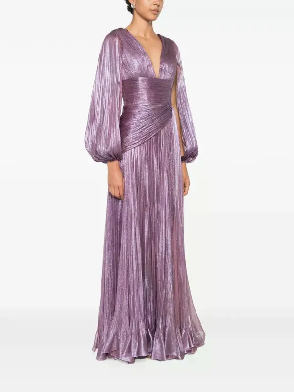 IRIS SERBAN Birdie Plissé-effect Maxi Dress