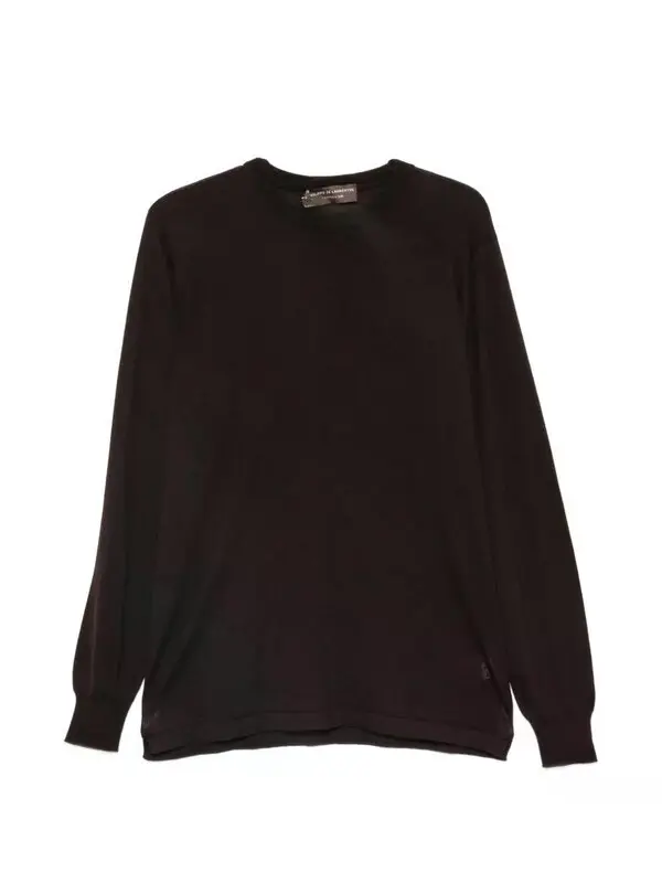 FILIPPO DE LAURENTIIS Long-sleeve Fine Knit Crew Neck T-shirt
