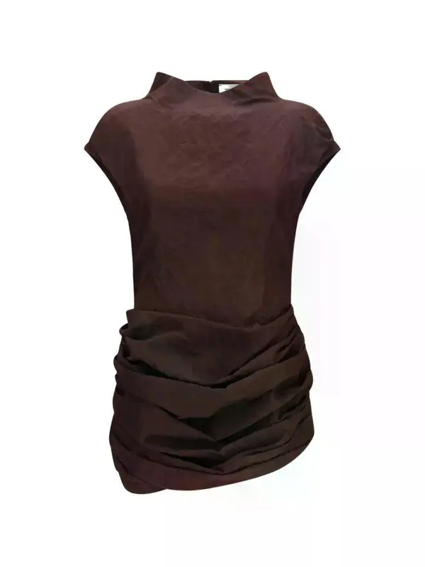 Magda Butrym Ruched Sleeveless Mini Dress - Brown