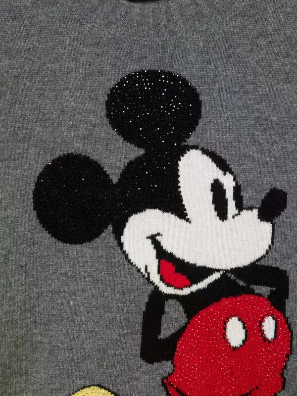 Liu Jo Disney Mickey Mouse Crystal-embellished Wool Sweater